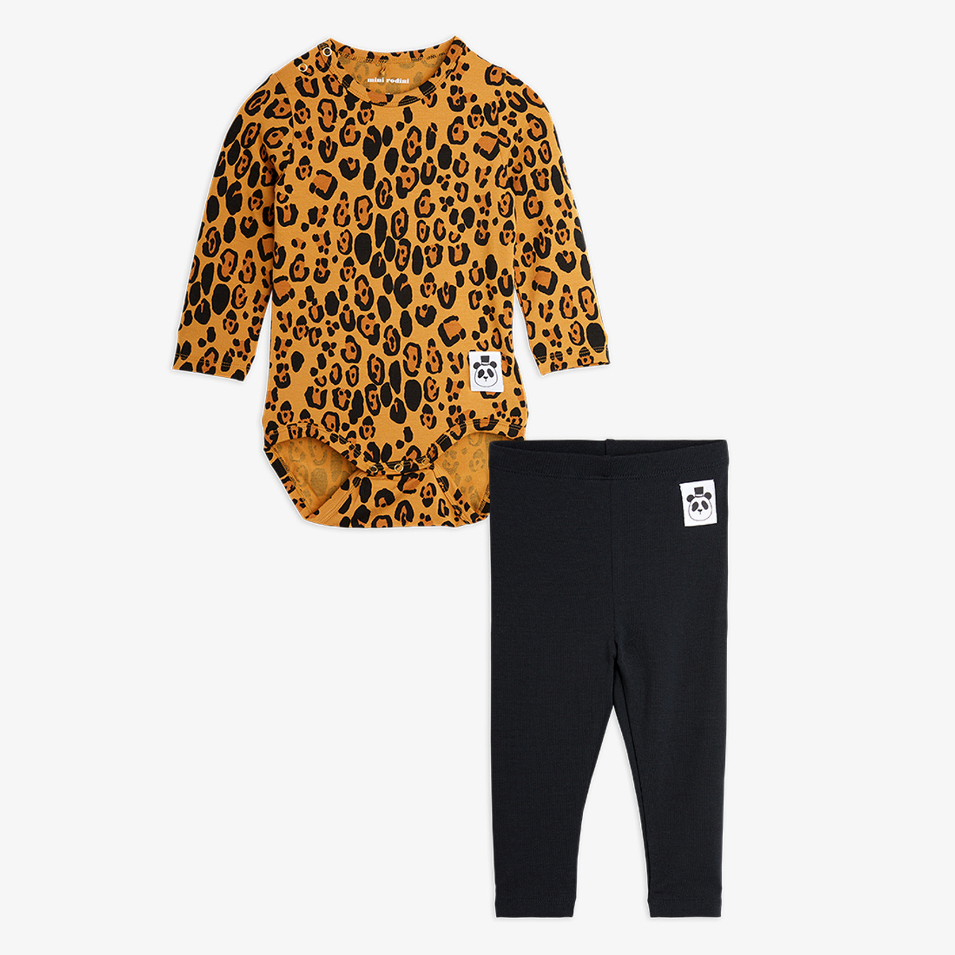 2-pack Basic Leopard Body och Leggings | Mini Rodini