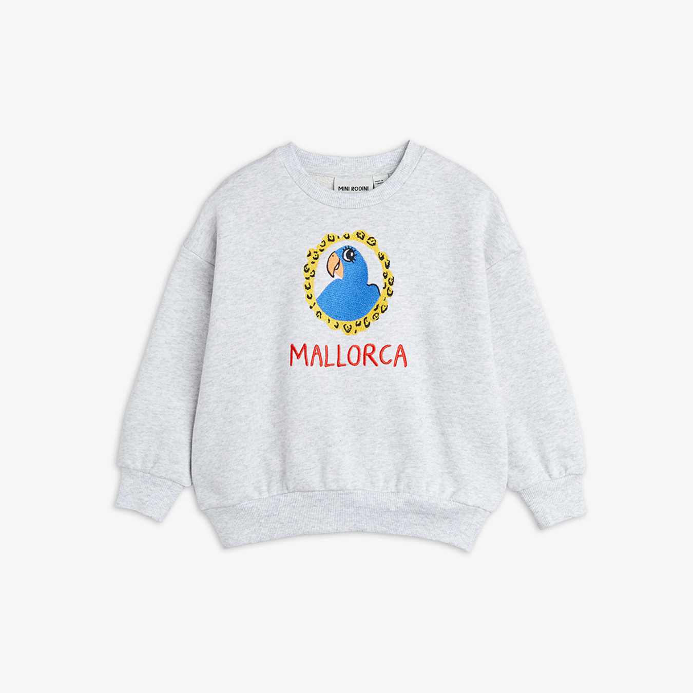 Parrot Embroidered Sweatshirt grey | Mini Rodini