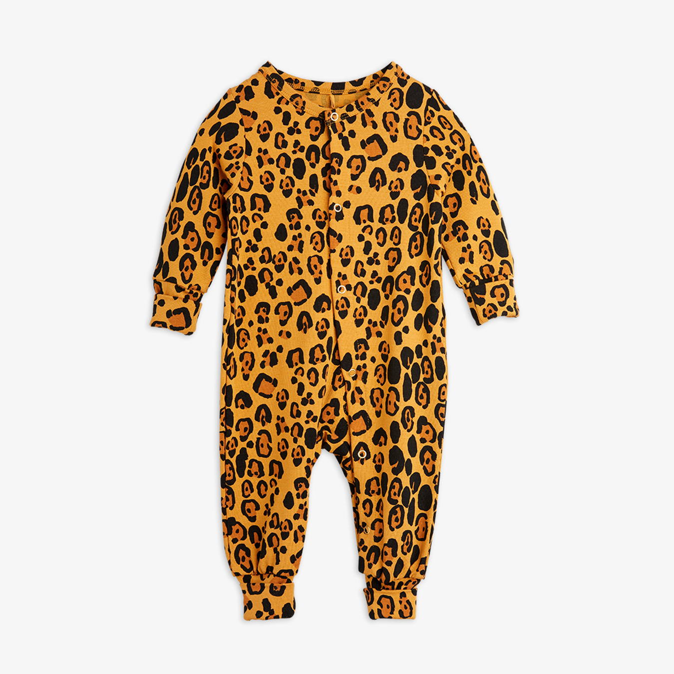 Basic Leopard Baby Jumpsuit Beige | Mini Rodini