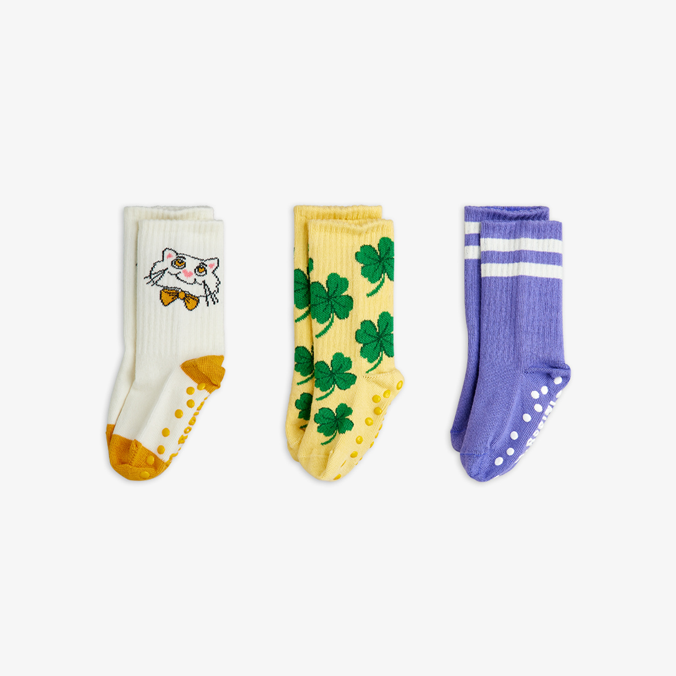 Cat 3-pack anti-slip socks Multi | Mini Rodini