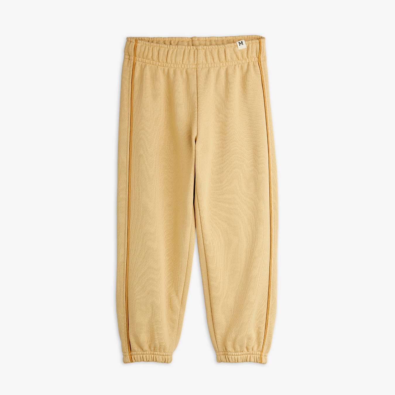 Plain piping sweatpants beige | Mini Rodini