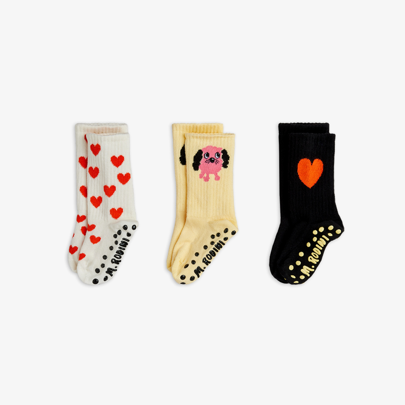 Doggie 3 Pack Anti Slip Socks Multi | Mini Rodini
