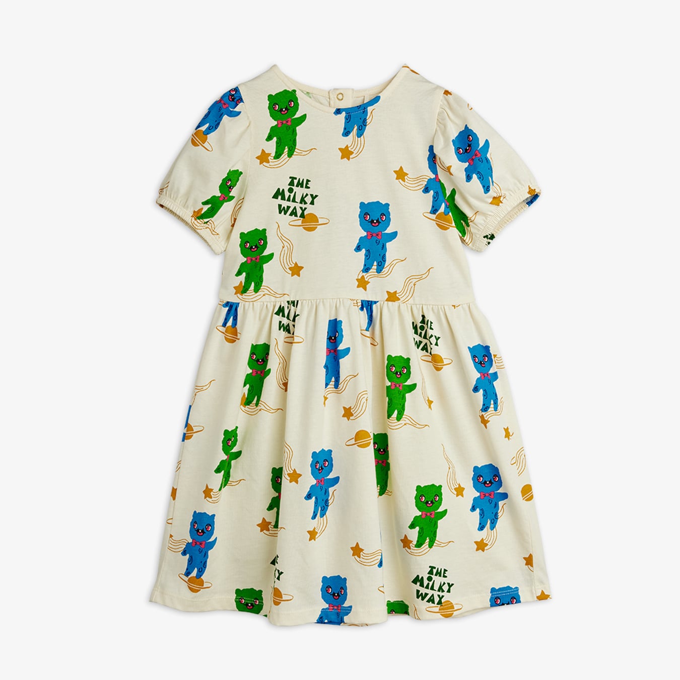 Aliens Print Dress Offwhite | Mini Rodini